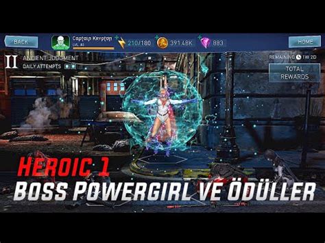 Ancient Judgment Heroic 1 Boss Powergirl Rewards Boss Zatanna And
