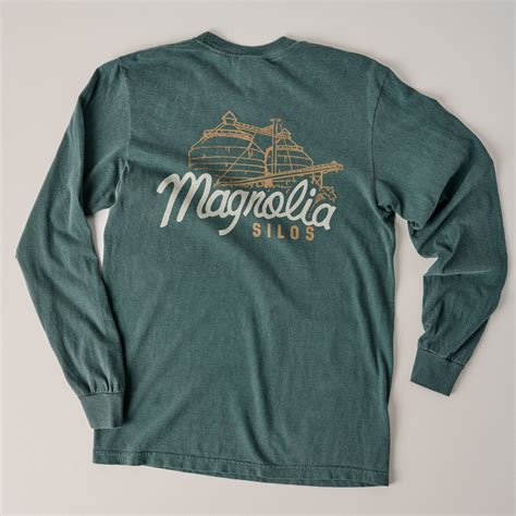 Magnolia Script Silos Blue Spruce Long Sleeve Shirt Magnolia