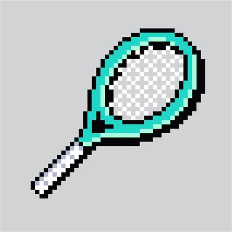 Ilustração De Pixel Art Raquete Raquete De Tênis Pixelada ícone De