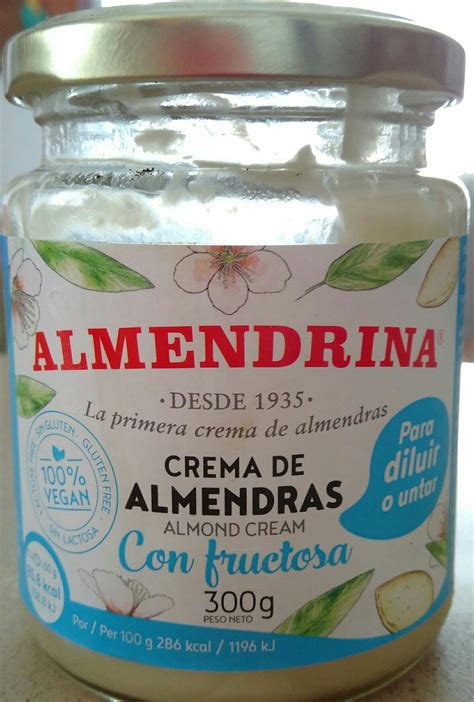 Crema De Almendras Con Fructosa Almendrina 300 G