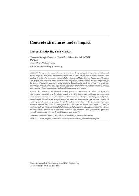 Pdf Concrete Structures Under Impact