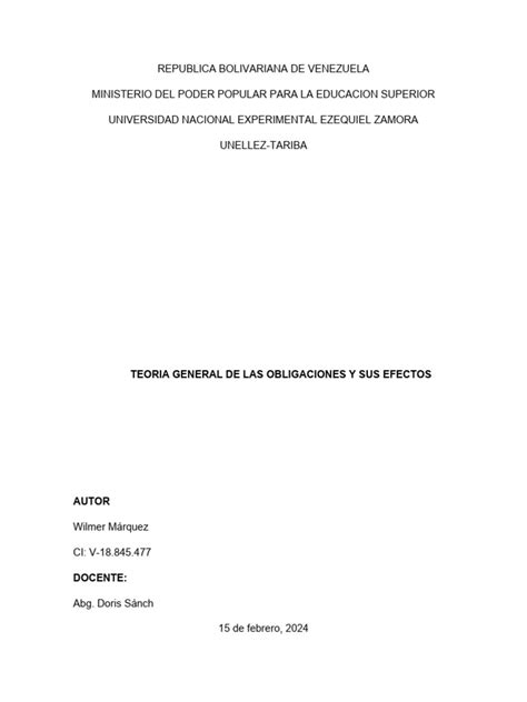 Obligaciones Wimer Marquez Pdf Daños Y Perjuicios Justicia