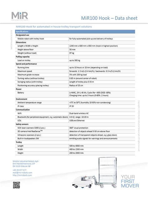 Mir100 Hook Datasheet Pdf Length Transport