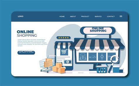 Free Vector Free Vector Realistic Shopping Online Landing Page Template