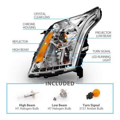 Cadillac SRX 2010 2016 LED DRL Projector Headlights A132Y6PY101