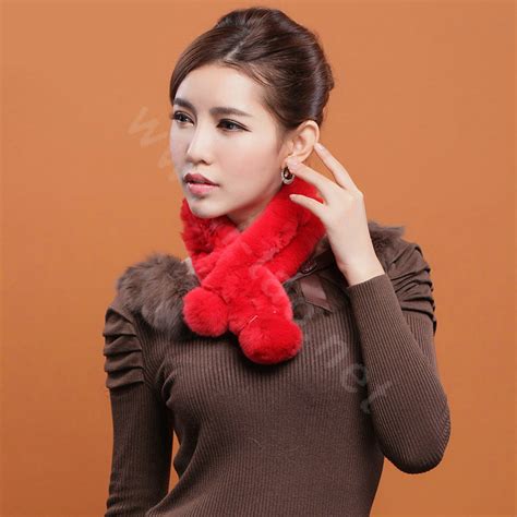 Buy Wholesale Rex Rabbit Fur Scarf Fashion Women Winter Warm Scarves