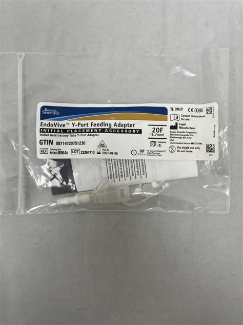 New Boston Scientific 8064 Endovive Y Port Feeding Adapter Initial