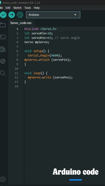 Servo Motor Arduino Code Arduino Arduinocode Arduinodiyservos