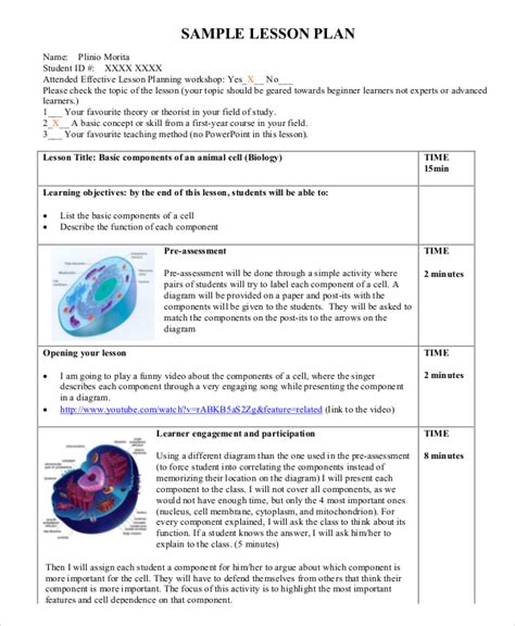 Lesson Plan Template 14 Free Word Pdf Documents Download