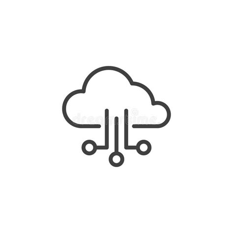Cloud Network Connection Line Icon Stock Vector Illustration Of Service Internet 291343159