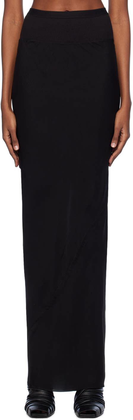 Black Long Coda Maxi Skirt By Rick Owens On Sale