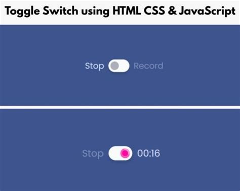 Create A Toggle Switch For Recording With Html Css And Javascript