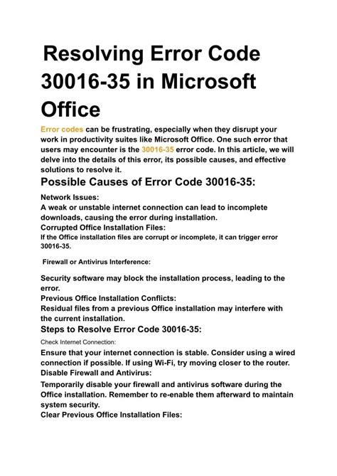 Ppt Resolving Error Code 30016 35 In Microsoft Office Powerpoint