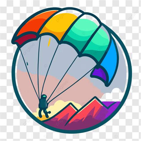 앱의 다채로운 스카이다이빙 로고 벡터 흰색 바탕에 패러글라이더의 단순한 다채로운 아이콘 그림자 없음 작은 프레임 중앙 Png 일러스트 및 벡터 에 대한 무료 다운로드
