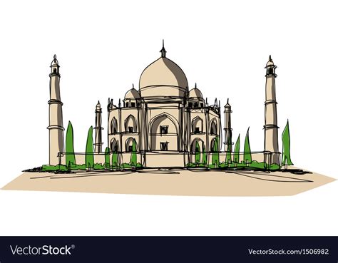 Taj Mahal Royalty Free Vector Image VectorStock