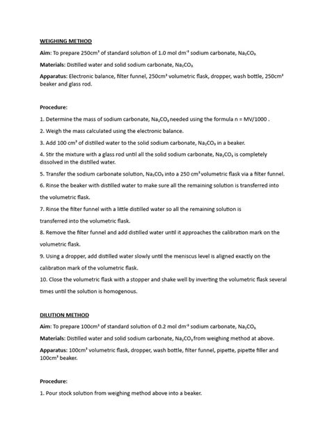 Standard Solution Chemistry Pdf Cooking Food And Wine