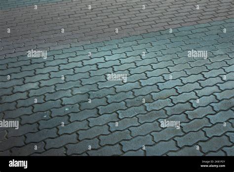 Tile On Road Tile Coating Of Area Stone Area Coverage Details Stock