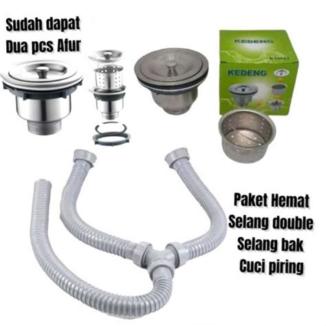 Promo Paket Hemat Selang Bak Cuci Piring Selang Double AFUR Bak Cuci
