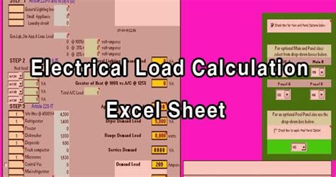 Download Electrical Load Calculation Excel Sheet