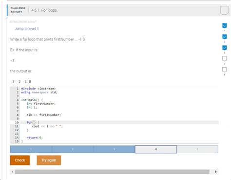 Solved CHALLENGE 4 6 1 For Loops ACTIVITY Chegg