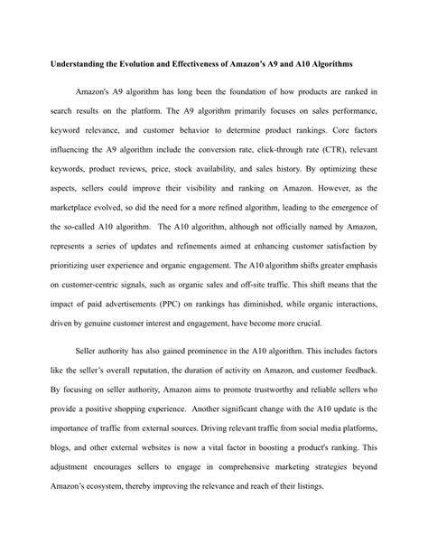 Pdf Understanding The Evolution And Effectiveness Of Amazons A9 And