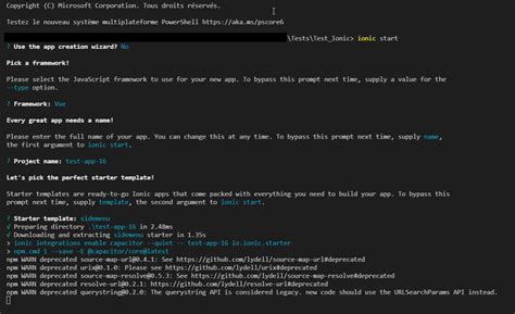 ionic start stuck at npm warn deprecated querystring 0 2 0 the