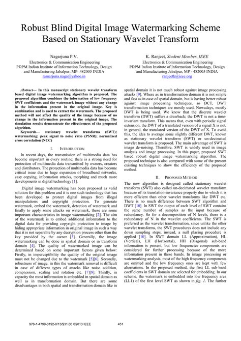 Pdf Robust Blind Digital Image Watermarking Scheme Based On