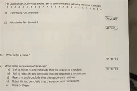 Solved Conduct A Run Test To Determine If The Following Chegg