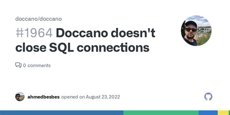 Doccano Doesnt Close Sql Connections · Issue 1964 · Doccanodoccano