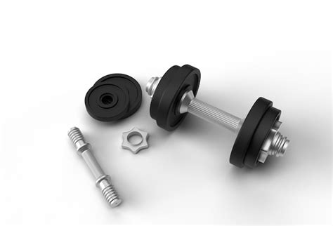 Premium Photo 3d Render Dumbbells Set Realistic Detailed Close Up