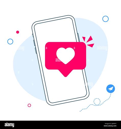 Vector Illustration Smartphone With Heart Emoji Speech Bubble Get Message On Screen Social