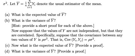 Solved In General Consider A Sample Of Size N Of A Random Chegg Com