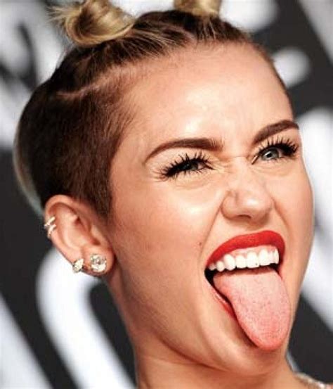 Miley Cyrus † Tongue Out Wink Winking Tongue Out Miley Cyrus Ear