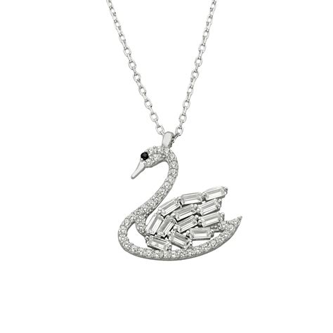 925k Sterling Silver Swan Necklace For Women Swan Pendant Animal