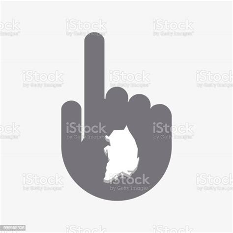 Isolated Touching Hand With The Map Of South Korea Stock Illustration