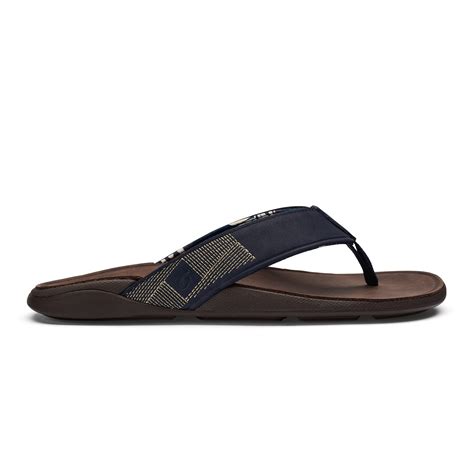 Tuahine Mens Waterproof Leather Beach Sandals Trench Blue Olukai