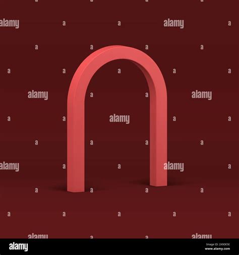 Red 3d Arch Curved Column Decorative Showcase Product Presentation Vertical Construction