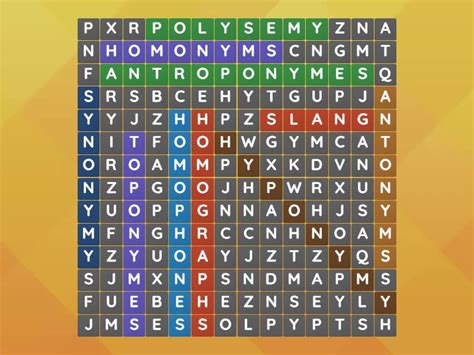 Semantic Classification Of Words Wordsearch