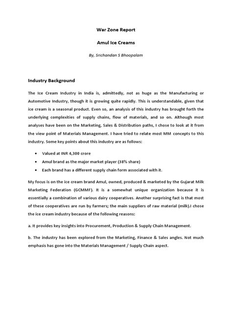 Ice Cream Pdf Supply Chain Dairy