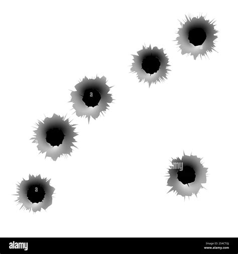Bullet Holes In Metal Shooting Target Vector Set Bullet Holes In Metal Shooting Target Vector
