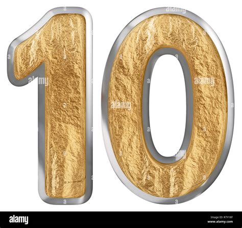 Numeral 10 Ten Isolated On White Background 3d Render Stock Photo