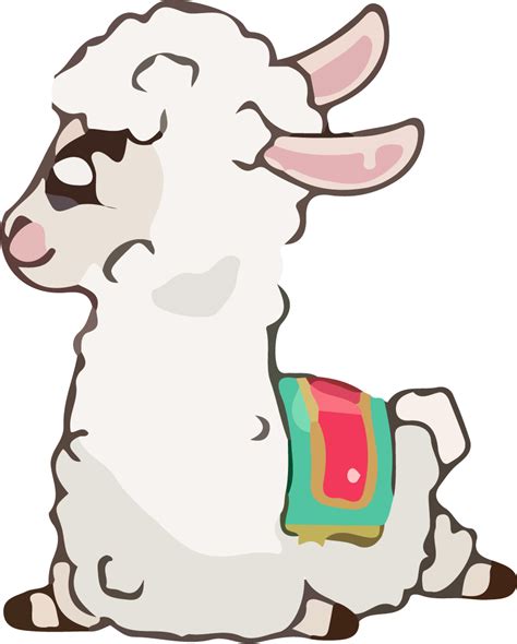 Free Cute Llama Alpaca Vicuna Collection Vector 110515