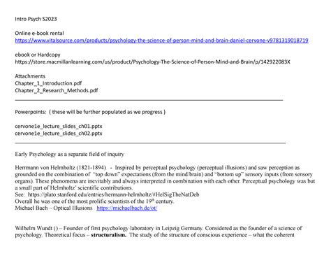 Lecture Notes Intro Psych S Online E Book Rental Studocu