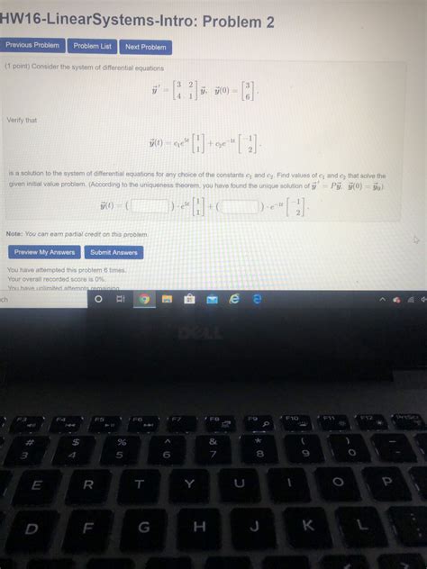 Solved Hw16 Linearsystems Intro Problem 2 Previous Problem