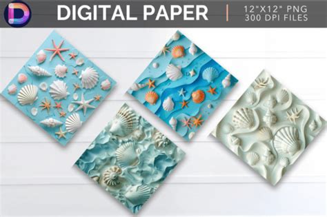 Seashell Seamless Digital Paper Graphic By Delartcreation · Creative