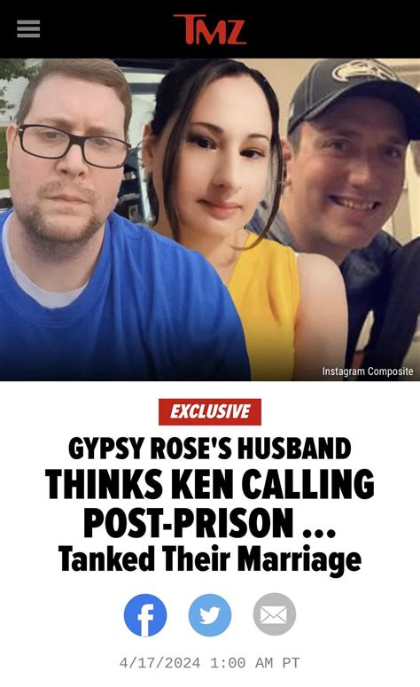 Gypsy Roses Husband Thinks Ken Calling Post Prison Tanked Their