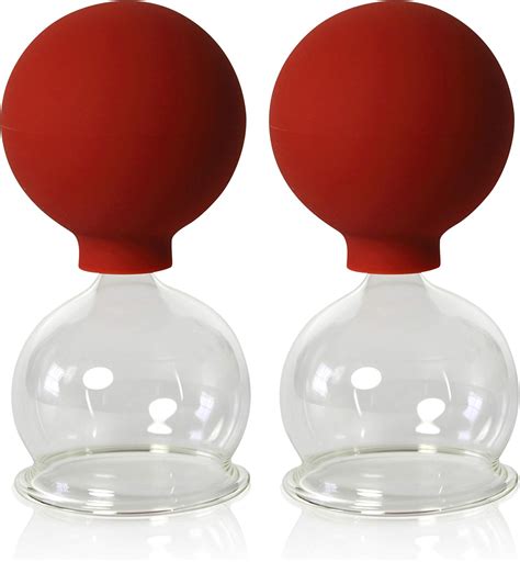 Set Of 2 Lauschaer Glas Cupping Glasses With Ball 50 Mm For Expert