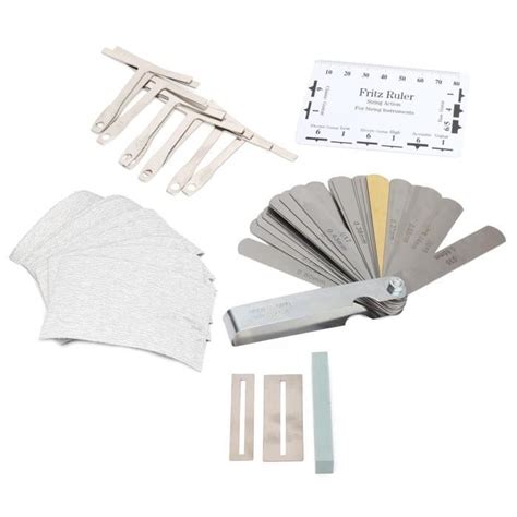 Omabeta Outil de réparation de guitare Kit de Réparation de Guitare Jauge de Rayon Règle Papier