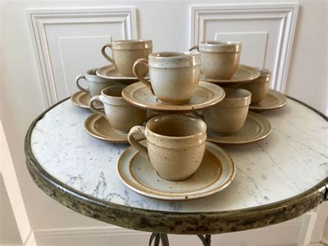 Ensemble De 10 Tasses Et Sous Tasses En Grès Du Marais Fabrication