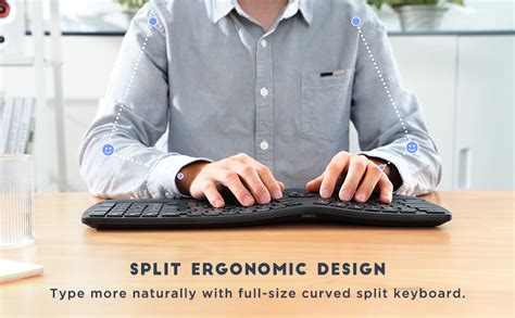 Holkonbe Wireless Ergonomic Keyboard Rechargeable Ergonomic Split Keyboard With